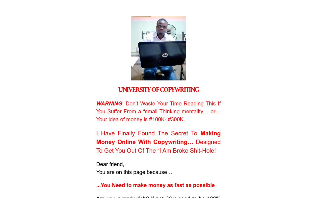 university of copywriting